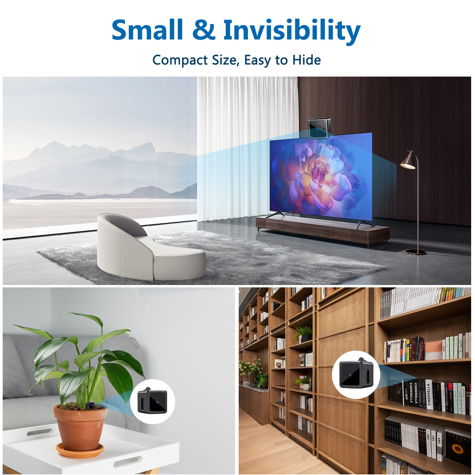 Mini Spy Camera with 32GB Card 1080P Hidden Camera with Motion Detection Night Vision Small Security Camera Portable Surveillance Camera for Home, Office,Outdoor (NO Wi-Fi)