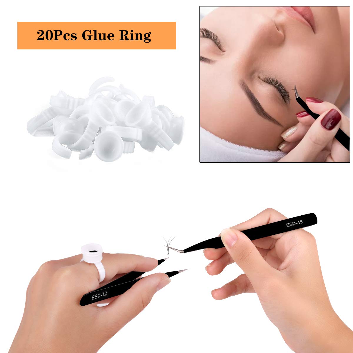 False Eyelash Extension kit, MYSWEETY False Eyelashes Extensions Practice Tool Set & Practice Training Mannequin Head Model for Beginners Cosmetology Makeup Training Eye Lashes Graft