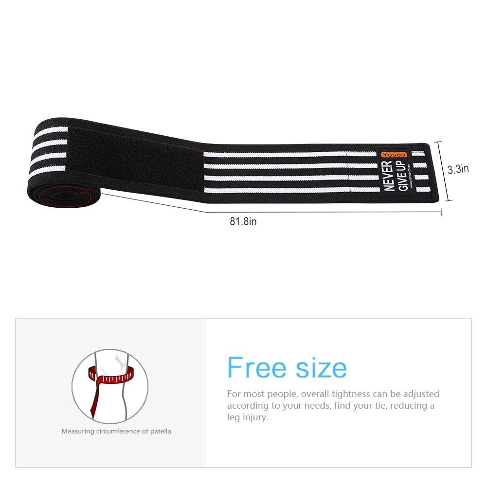 FILFEEL Knee Brace Wrap Support, Adjustable Patella Strap Stabilizer Sleeve Sports Weight Lifting Elastic Injury Leg Gym(1 Pair, Universal