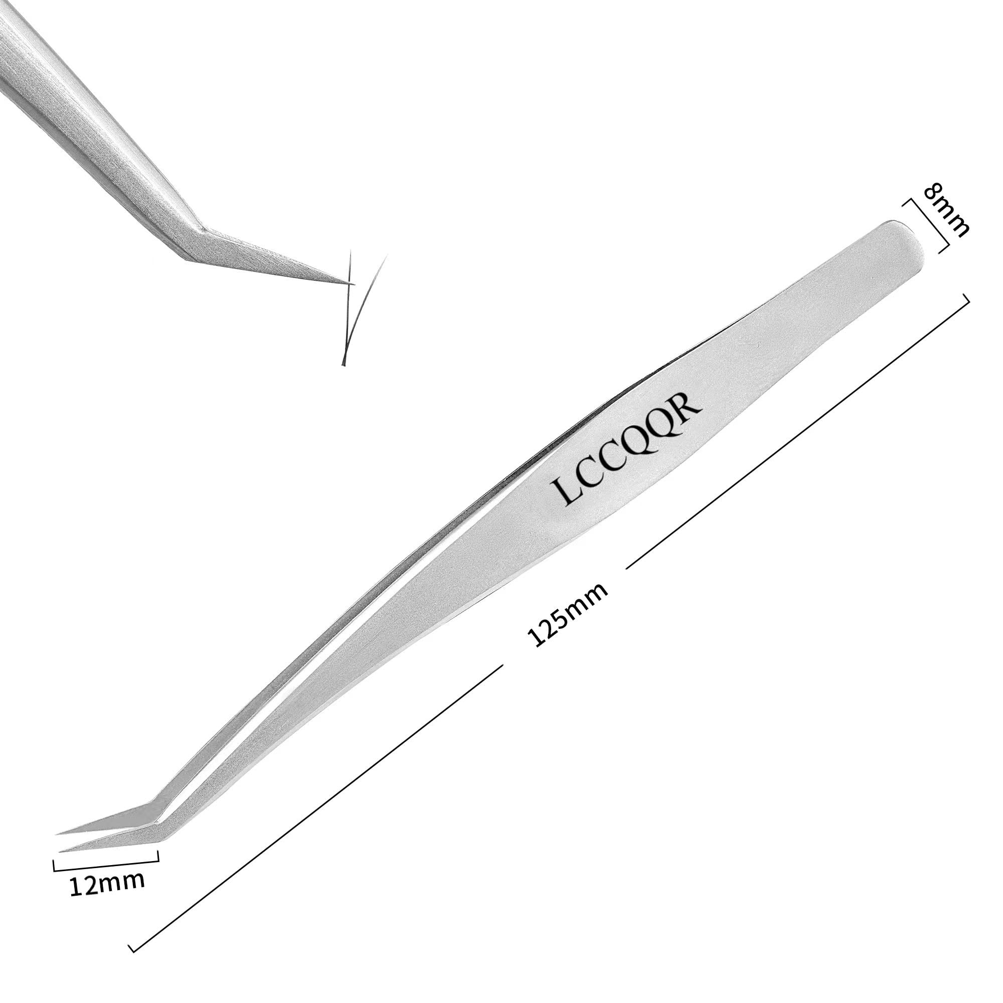 LCCQQR Eyelash Extension Tweezers, Stainless Steel 3Pcs Set Precision Eyelash Tweezers. Professional Lash Tweezers for Volume & Individual Lash Extensions.