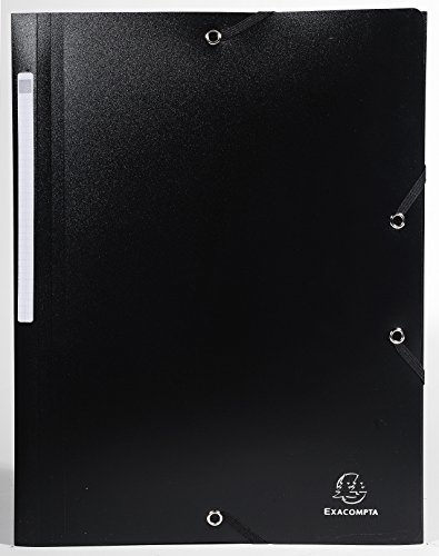 Exacompta - Ref 55840E - Opaque PP Elasticated 3-Flap Folders - Suitable for A4 Documents, 0.5mm Polypropylene, Spine Label, Suitable for Confidentiality - Assorted Colours (Pack of 10)