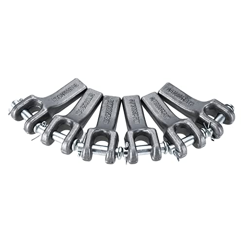 NORJIN 6 Pack 3/8 Weld-On Safety Chain Retainer, Forged Steel Chain Hooks for Truck Trailer Hitch, 25000LBS WLL