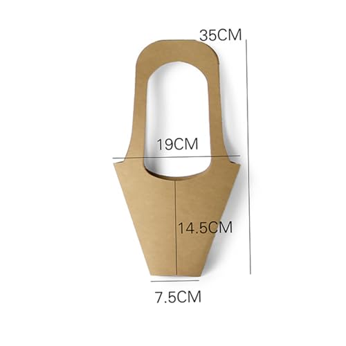 Firbirch 10 Pcs Kraft Paper Bouquet Bags with Handle, Brown Paper Flower Wrapping Gift Bags for Valentine's Day Florist Wedding Party Home Decoration (Small(35 x 19cm))