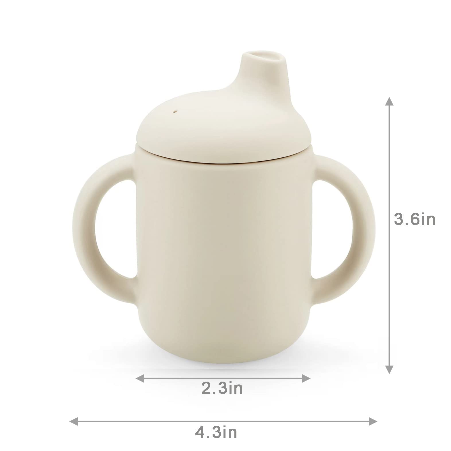PandaEar 100% Silicone Drinking Training Cup Tiny Cup with Lid for Baby Toddler and Infants, with Easy-Grip Handles for Self-Feeding Training, Drop Proof, Sprill Proof, Microwave & Dishwasher Safe