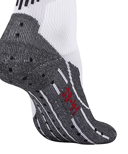 FALKE Unisex 4 GRIP Stabilizing Athletic Socks, Mid Calf, Compression Sock, Light Weight, Breathable Quick Dry, Nylon, White (White 2029), 10.5-11.5, 1 Pair