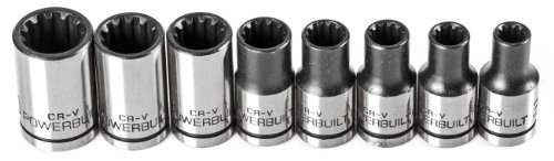 Powerbuilt 8 Piece 1/4" Dr. SAE Spline Socket Set with Storage Tray - 642053