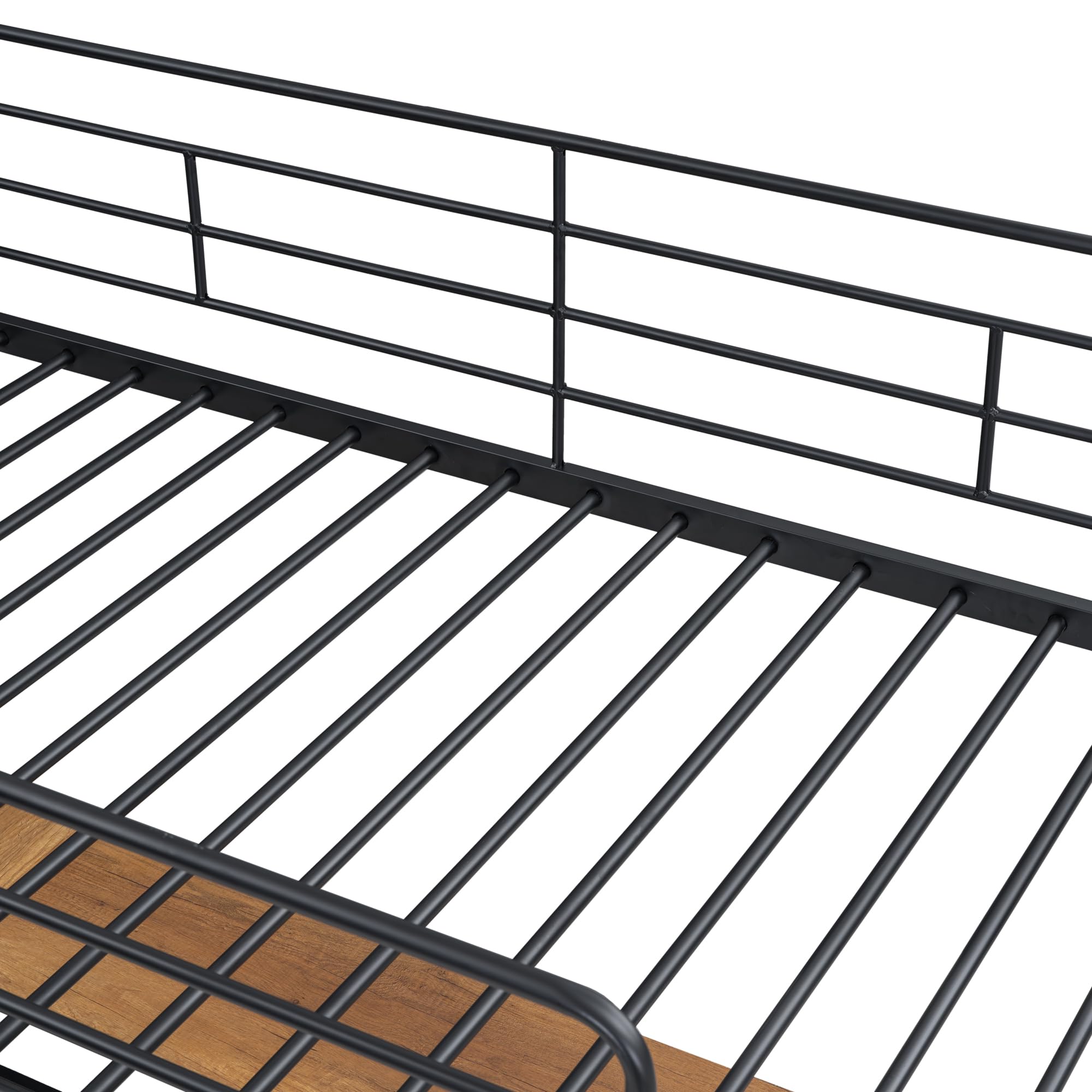 Twin Size Metal Loft Bed with L-Shaped Desk,Heavy Duty Metal Loft Bed with 3 Tier Shelves for Kids Teens Adults,High Loft Bed Frame, Space Saving(Twin,Black)