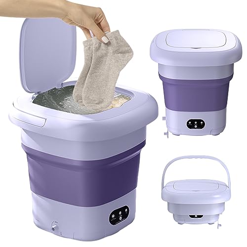 EUUZU Small Portable Washing Machine, Mini Washer 9L High Capacity with 3 Modes Deep Cleaning, Foldable Washing Machine Ultrasonic Turbine for Apartments, Dorms and Travel