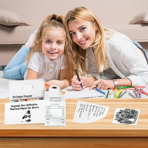 Print Pod Sticker Printer, Mini Pocket Printer, Inkless Sticker Printer for School, Fast Printing Portable Mini Thermal Printer with Print Paper (Printing Paper *4, Blue)