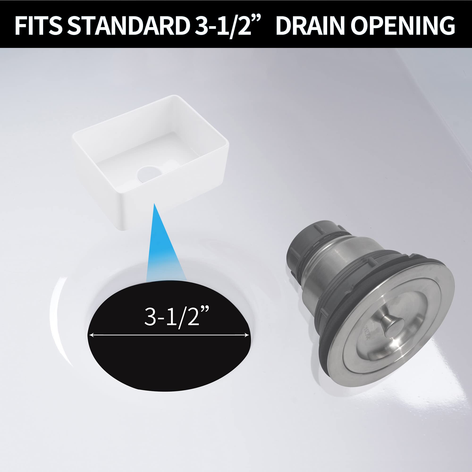 LYNNADO Sink Strainer Kitchen Sink Drain Assembly Kit 3-1/2 Inch with Kitchen Sink Drain Basket,304 Stainless Steel Sink Stopper & Cover Lid,Stainless Steel Brushed