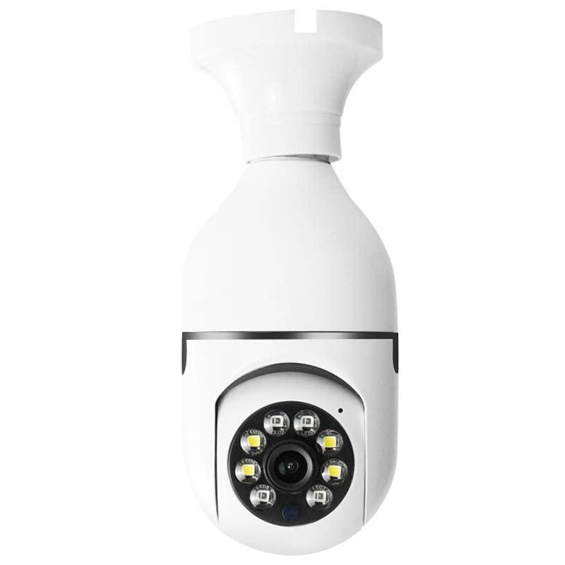 Set of Two 360 Degree Indoor Security Cameras + Two Plug Bulb Socket Adapter, 2.4G WiFi Light Bulb Camera, 1080p Home Security Surveillance Camera, Motion Detection, Two-Way Audio