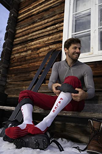 FALKE Men's SK5 Ski Socks, Silk, Knee High, Ultra Light Cushion, Breathable Quick Dry, Winter Athletic Sock, Black (Black-Lightning 3171), 12.5-13.5, 1 Pair