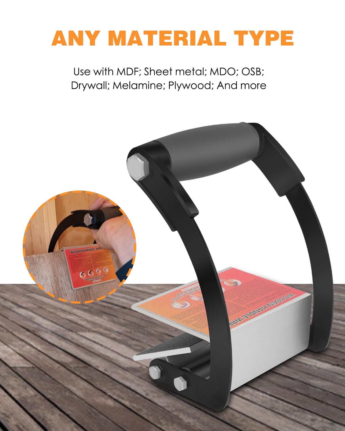 Panel and Plywood Carrier Tool, 0 to 1 Grip Range Sheetrock Gripper Carrying Soft-Grip Handle Gripper Lift Heavy Duty Metal Gripper for Clamp Wood Board or Drywall Lifter with Single Hand