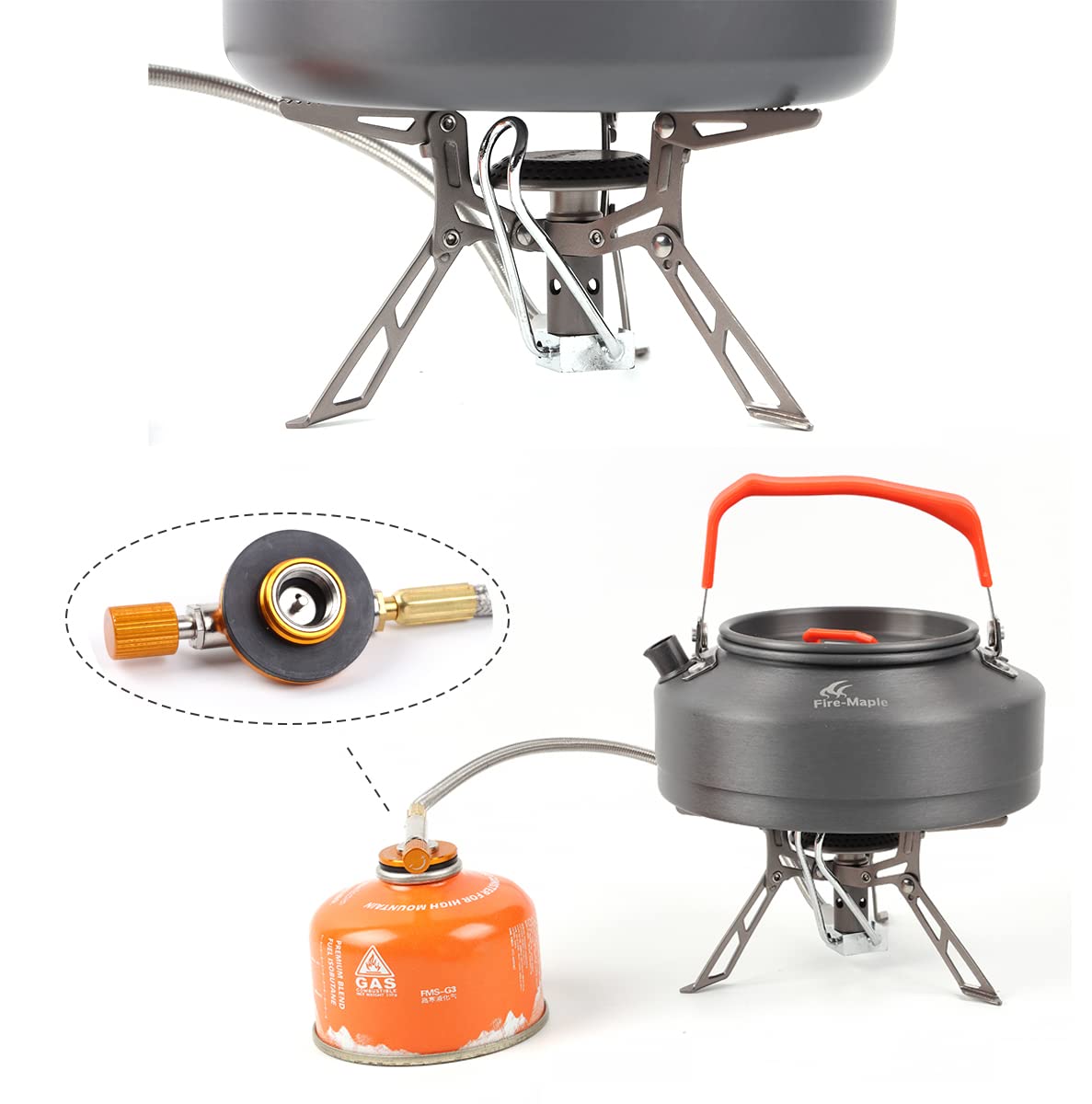 Fire-Maple Blade 2 Titanium Backpacking Stove Camping Gas Burner with Preheating System Suitable for Cold Weather