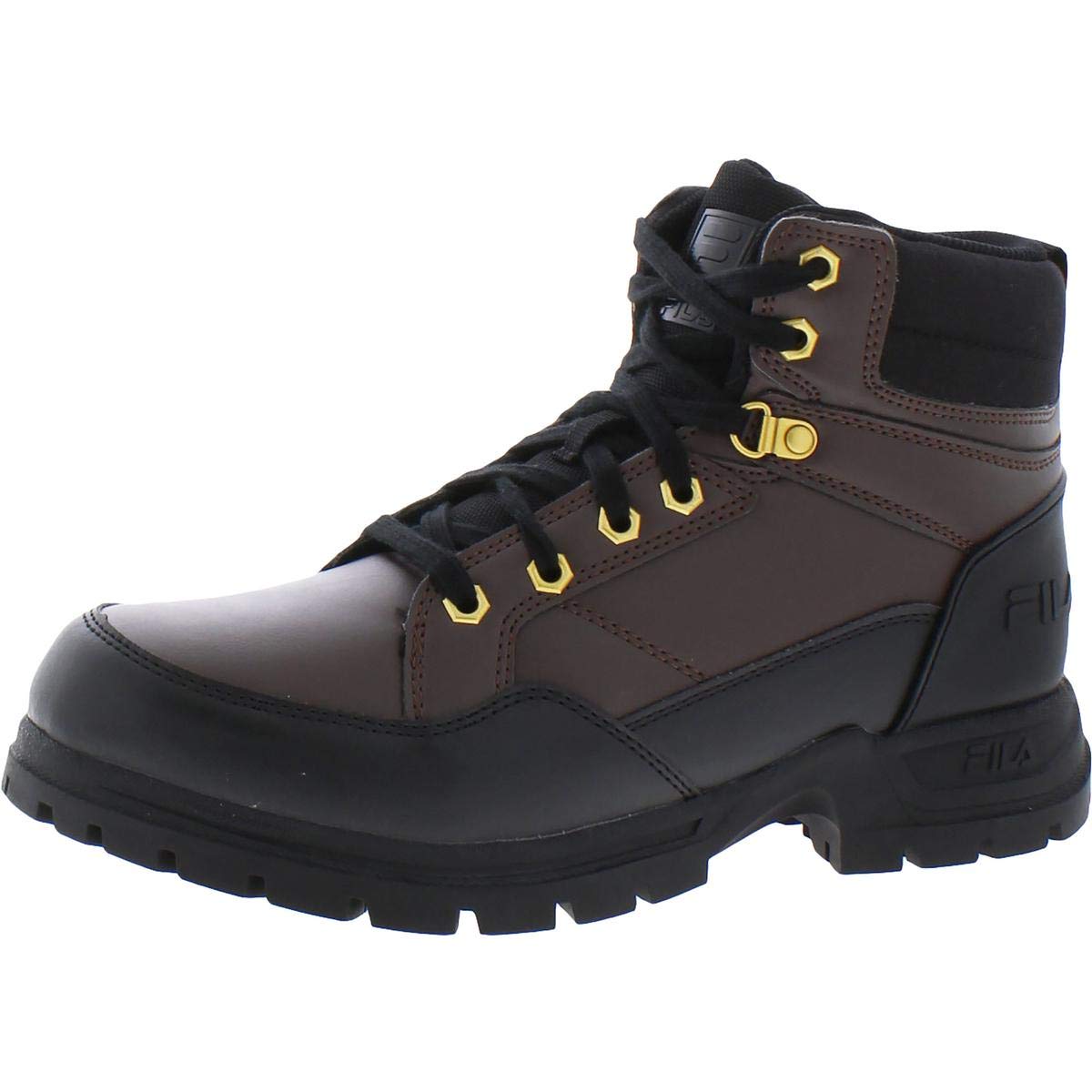 Fila Mens Rove Faux Leather Durable Hiking Boots Brown 10 Medium (D)
