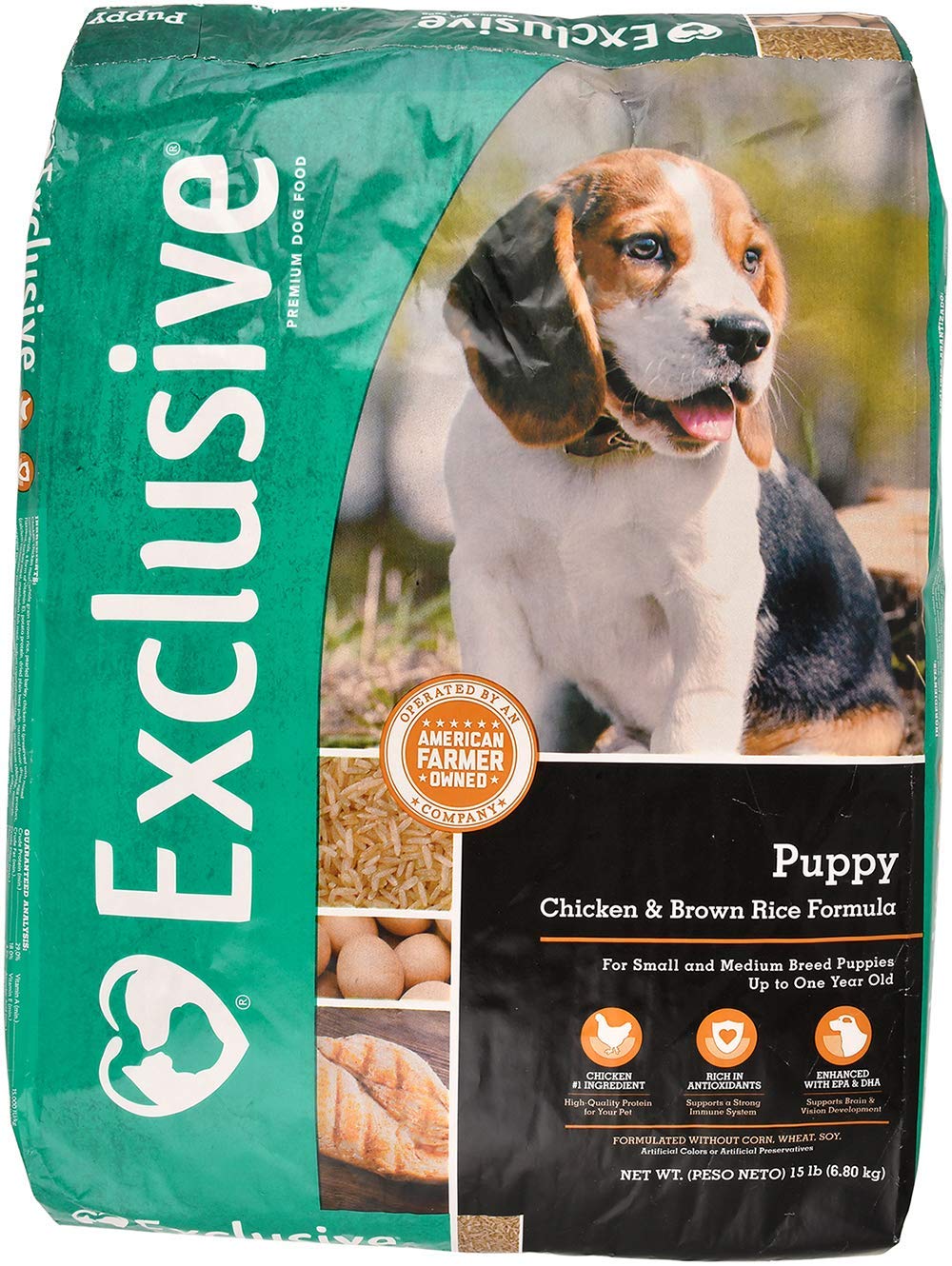 Exclusive | Nutritionally Complete Puppy Food | Chicken and Brown Rice Recipe - 15 Pound (15 lb.) Bag