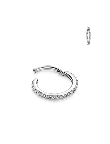 FANSING Small Tragus Hoops 16g Nose Rings Hoops 6mm Cartilage Earrings Hoop for Women 16 Gauge Pave Set Cubic Zirconia Tragus Daith Helix Lobe Rook Ear Piercing Jewelry