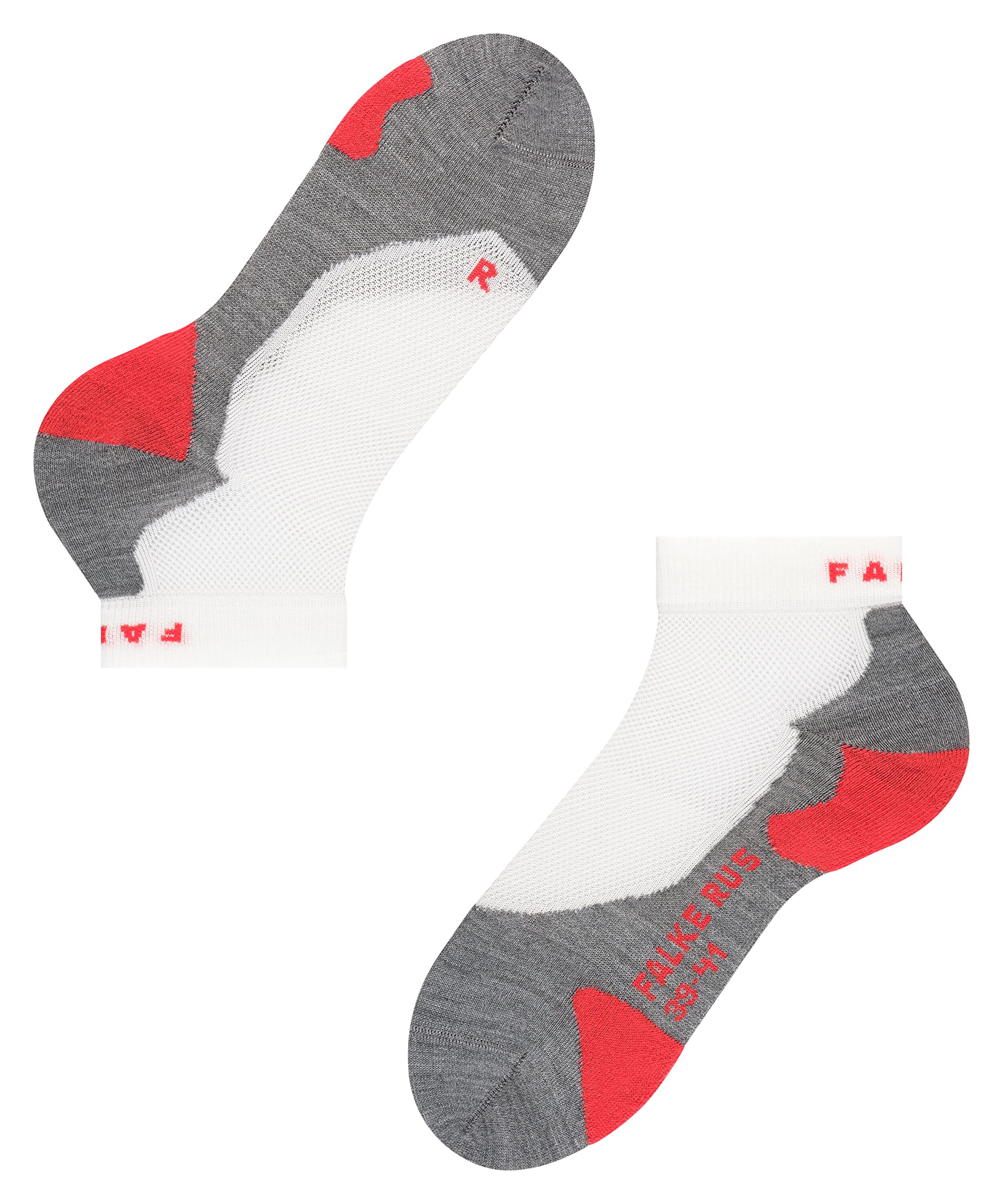 FALKE Men's RU5 Race Short Running Socks, Quarter Length, Ultralight Cushion, Athletic, Breathable Quick Dry, Nylon, White (White-Mix 2020), 6.5-8.5, 1 Pair