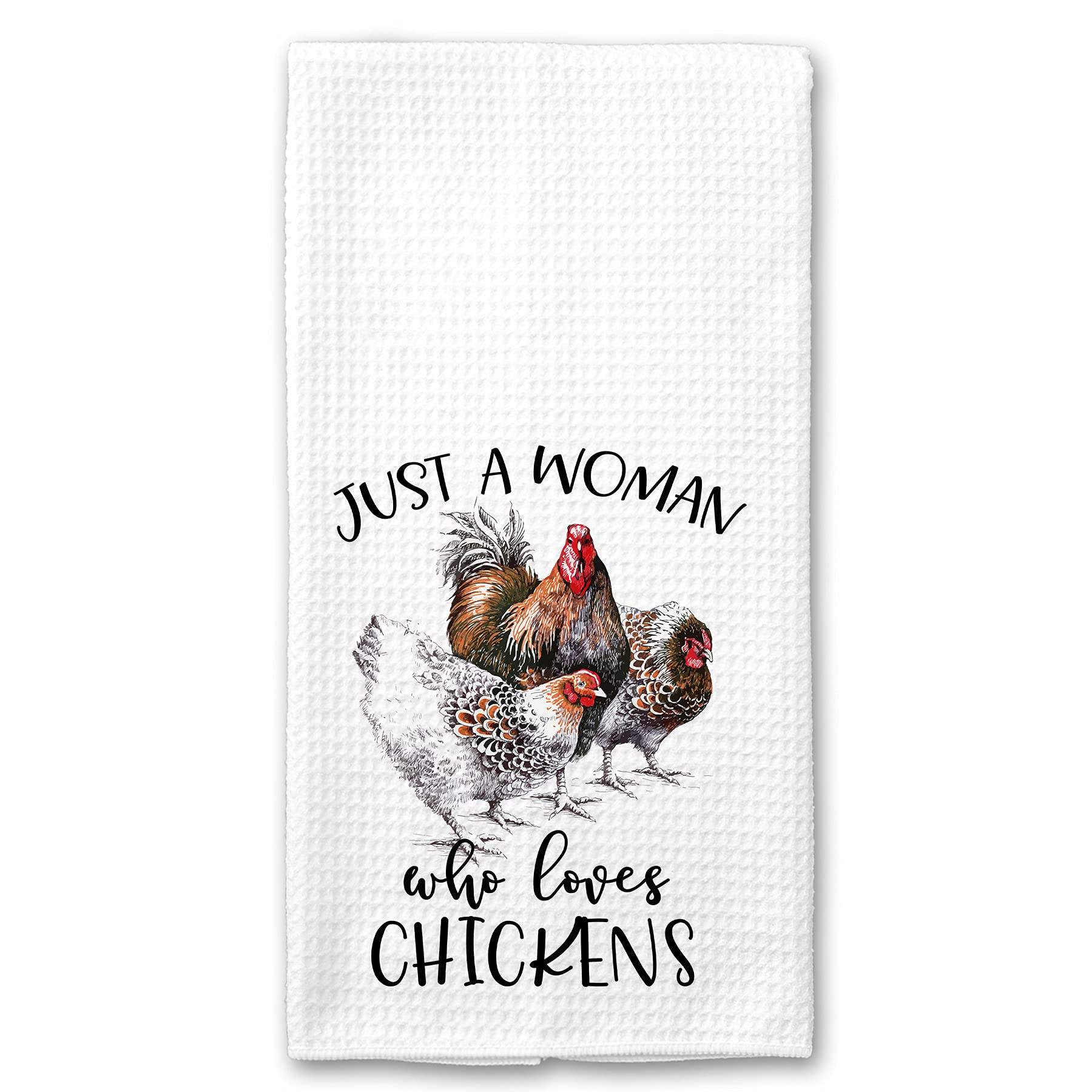 Just a Woman Who Loves Chickens Microfiber Farm Tea Towel Kitchen Linen