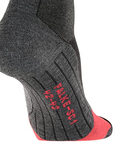 FALKE Men's SC1 Ski Socks, Merino Wool, Mid Calf, Ultra Light Cushion, Breathable Quick Dry, Winter Athletic Sock, Black (Black-Mix 3010), 12.5-13.5, 1 Pair