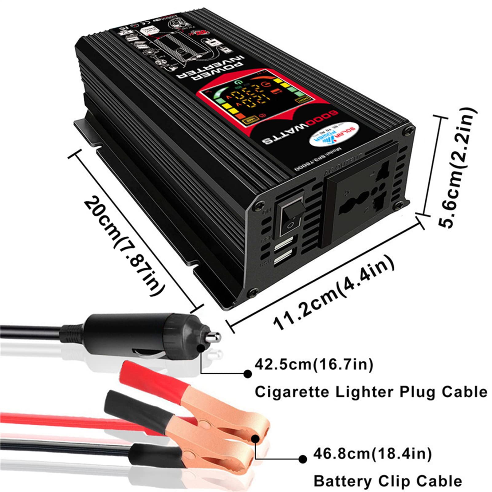 HEGZA Solar System Kit, 6000W Complete Solar Kit, Solar Panel Kit with Over Heating Prevention, 18W 12 V Solar Panel 30A Solar Charge Controller for Outdoor Camping Trips RV Boat