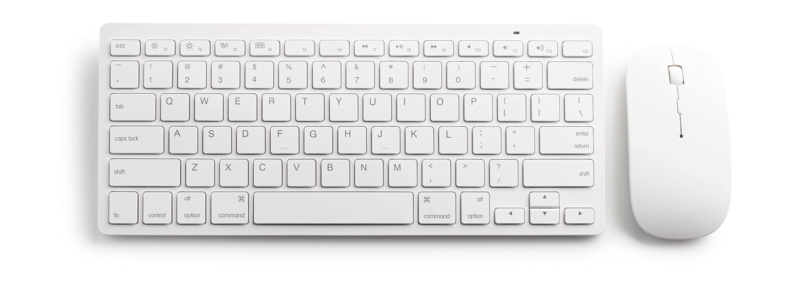 Mason West Slim Wireless Keyboard and Mouse Combo - White - for Desktop/Laptop/Windows/Mac, Simple Plug-and-Play USB Nano Receiver