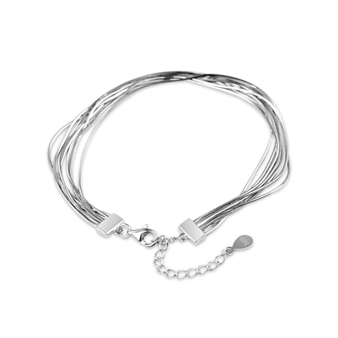 FarryDream 925 Sterling Silver Elegant Link Bracelet for Women Snake Bracelet Christmas Gifts