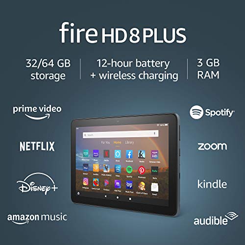 Fire HD 8 Plus tablet, HD display, 32 GB, (2020 release), our best 8" tablet for portable entertainment, Slate, without lockscreen ads