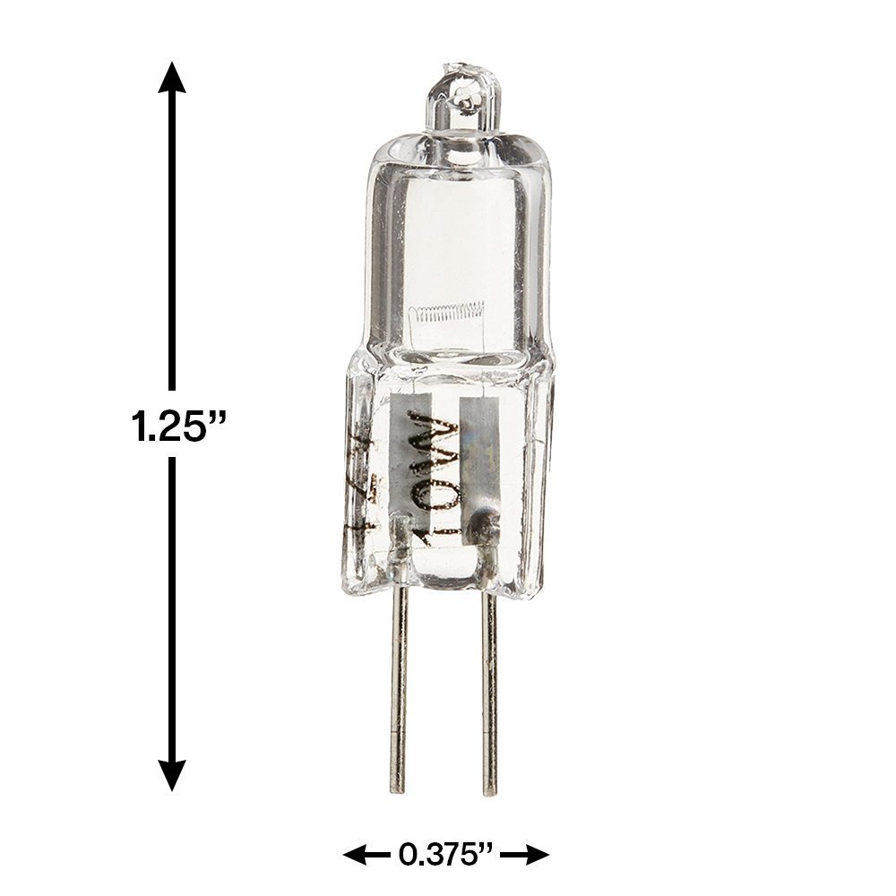 eTopLighting (10 Bulbs, G4 Halogen Light Bulb 10 Watt Bi-Pin Halogen Light Bulb, 12 Volt, G4 Base, 10 Watt JC Type Bulb
