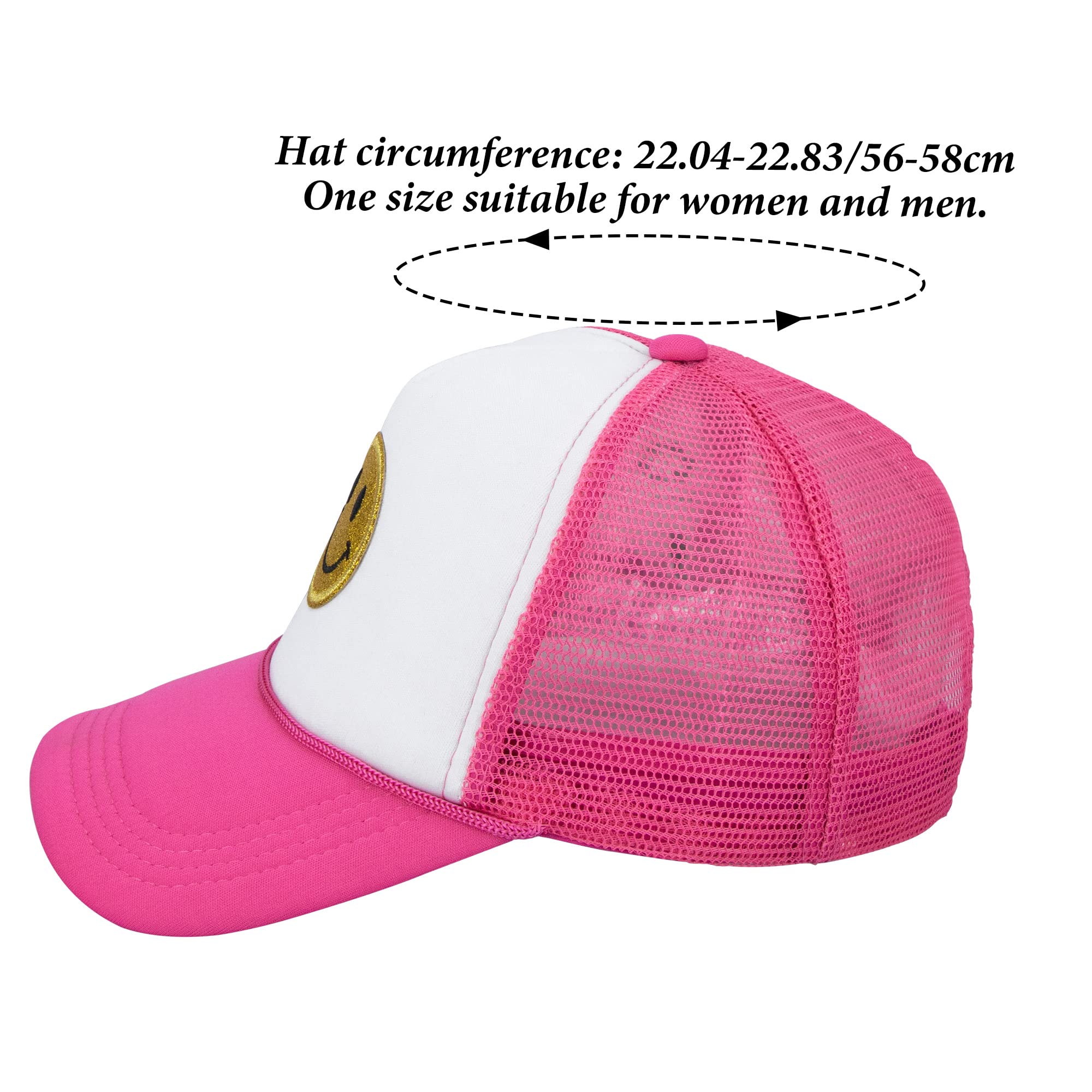 FGSS Smiley-Face Snapback-Trucker-Hat for Men Women - Adjustable Mesh Baseball Caps