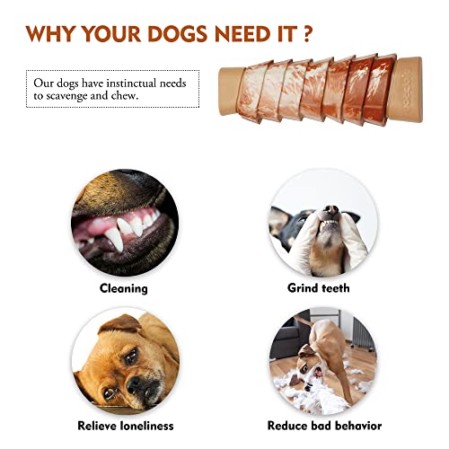 Nocciola Dog Chew Toy for Aggressive Chewers, Real Beef Flavor, Durable Nylon & Rubber Toy for More Than 30 Pounds Medium & Large Breed, Tough Toys for Training and Cleaning Teeth