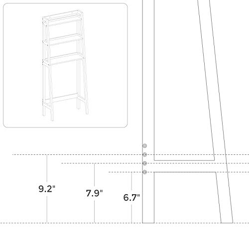 VASAGLE 2 shelves Toilet Storage Rack, Adjustable Bottom Bar, Brown