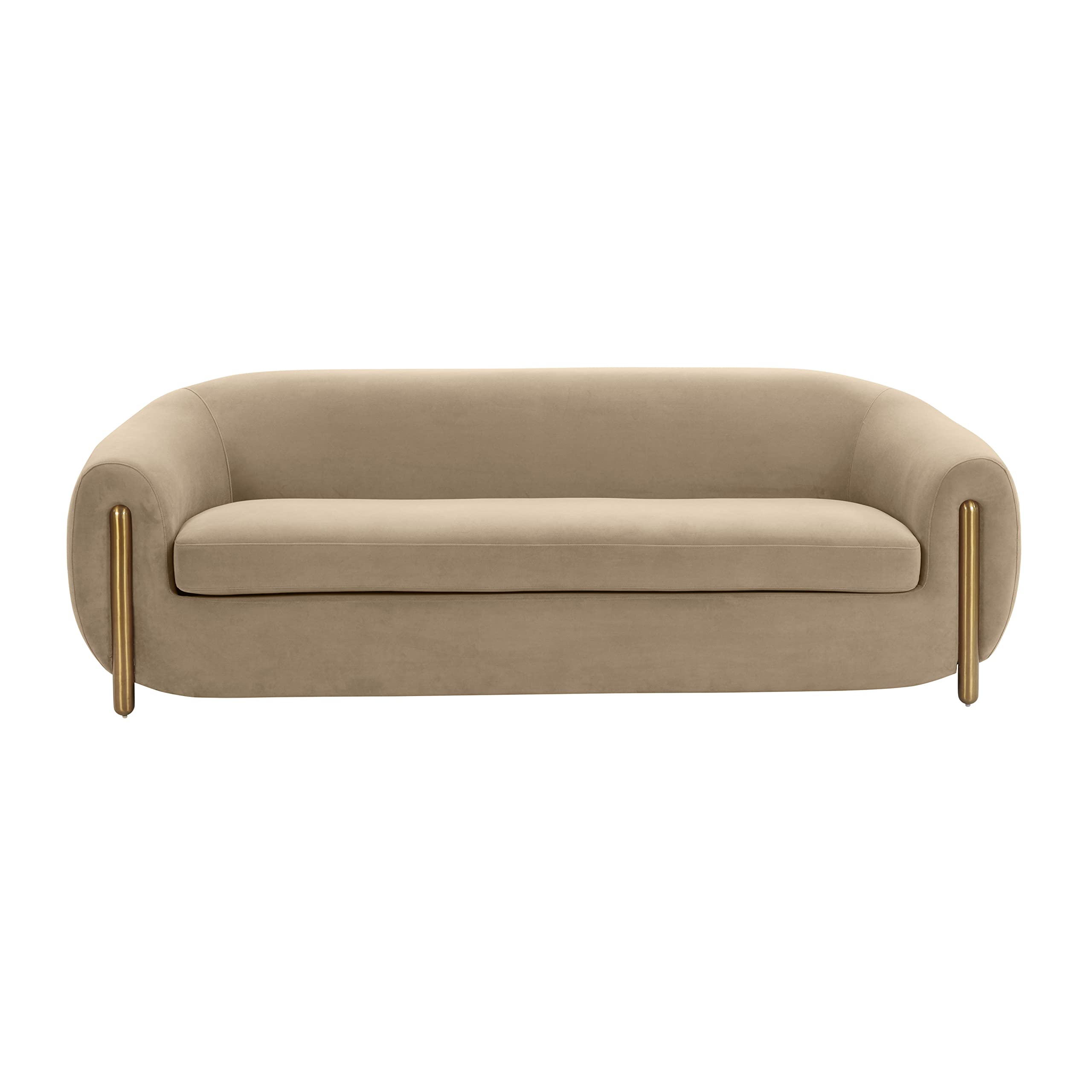 Tov Furniture Lina Cafe Au Lait Brown Velvet Sofa by Inspire Me! Home Décor