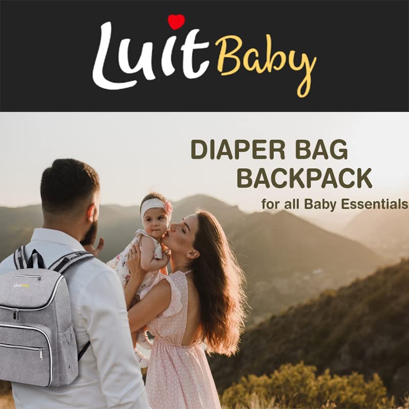 LuitBaby Large Diaper Bag Backpack, Baby Diaper Backpack, Multi-Functional Large Diaper Bag for Boys and Girls