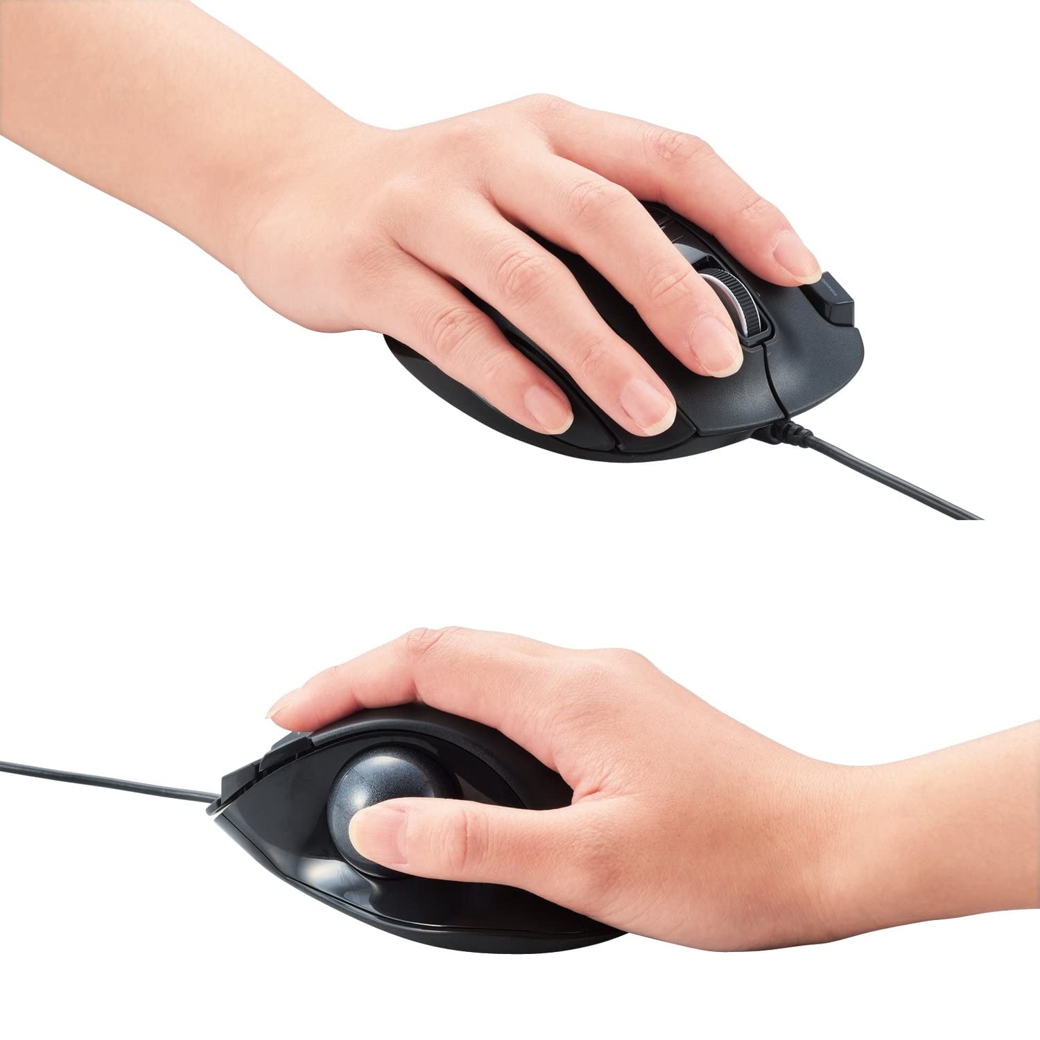 ELECOM EX-G Trackball Mouse, Wired, Thumb Control, Ergonomic Design, Functional 4-Buttons with Smooth Tracking, 32mm Gray Ball, Windows11, macOS (M-XT2URBK)