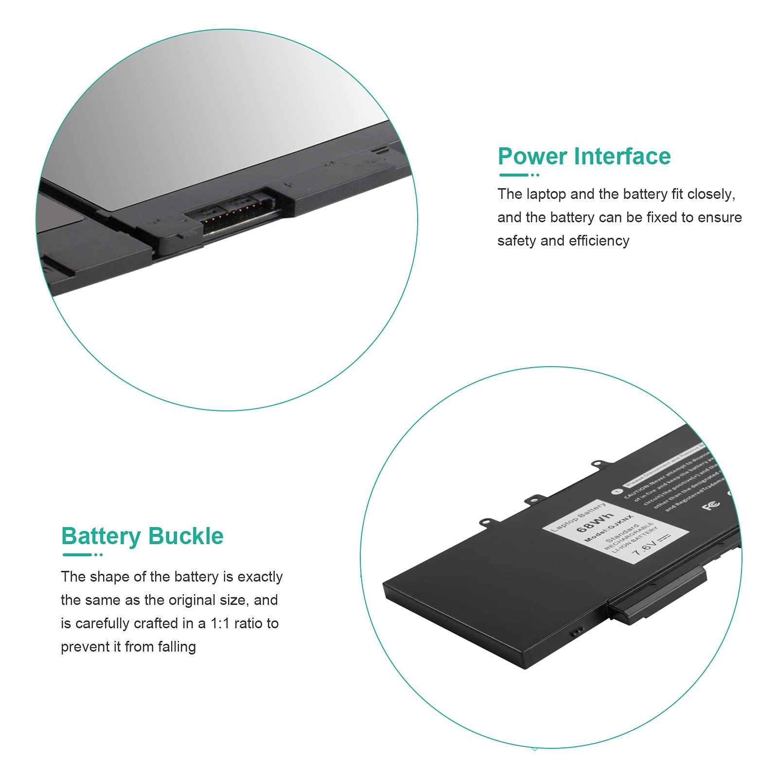 Fancy Buying 68W GJKNX Laptop Battery for Dell Latitude 5480 5580 5280 5288 5290 5488 5490 5491 5495 5590 5591 E5480 E5580 E5490 E5590 Precision 15 3520 3530 DY9NT 0DY9NT GD1JP 0GD1JP 5YHR4 451-BBZG