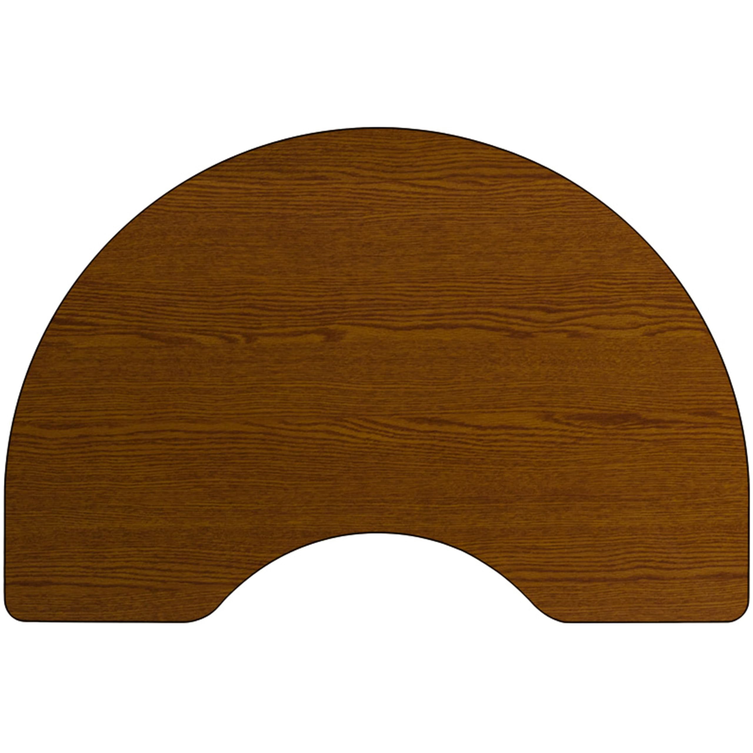 Flash Furniture Wren 48''W x 96''L Kidney Oak HP Laminate Activity Table - Standard Height Adjustable Legs
