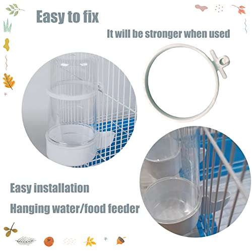 Parakeet Water Dispenser No Mess Parrot Food Seed Dispenser Bird Automatic Waterer Feeder Container Cockatiel Cage Accessories for Parrot Finch Budgie Lovebirds Canaries 2PCS(450ml)