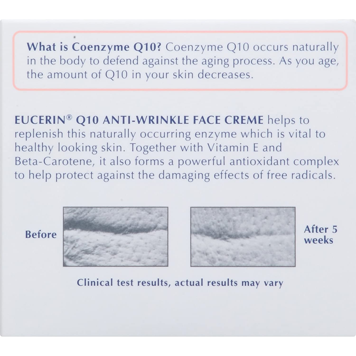 Eucerin Q10 Anti-Wrinkle Sensitive Skin Creme 1.70 Ounces each (Value Pack of 4)
