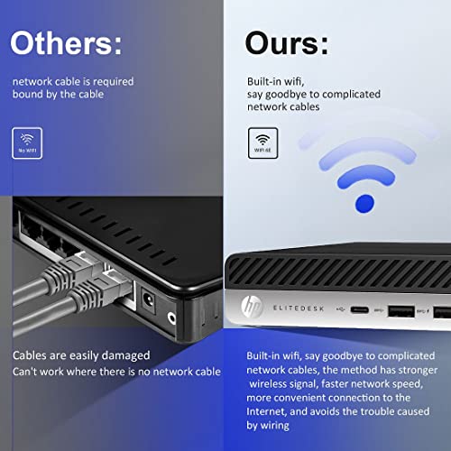 HP Mini Computers EliteDesk 800 G4 Windows 11 Tiny Desktop,i7 Hexa-Core Micro Business Desk Top 16GB Ram 1TB NVMe M.2 SSD,WiFi,BT,HDMI,DP,USB-C,4K Support,Wireless K&M + TJJ Mouse PAD(Renewed)