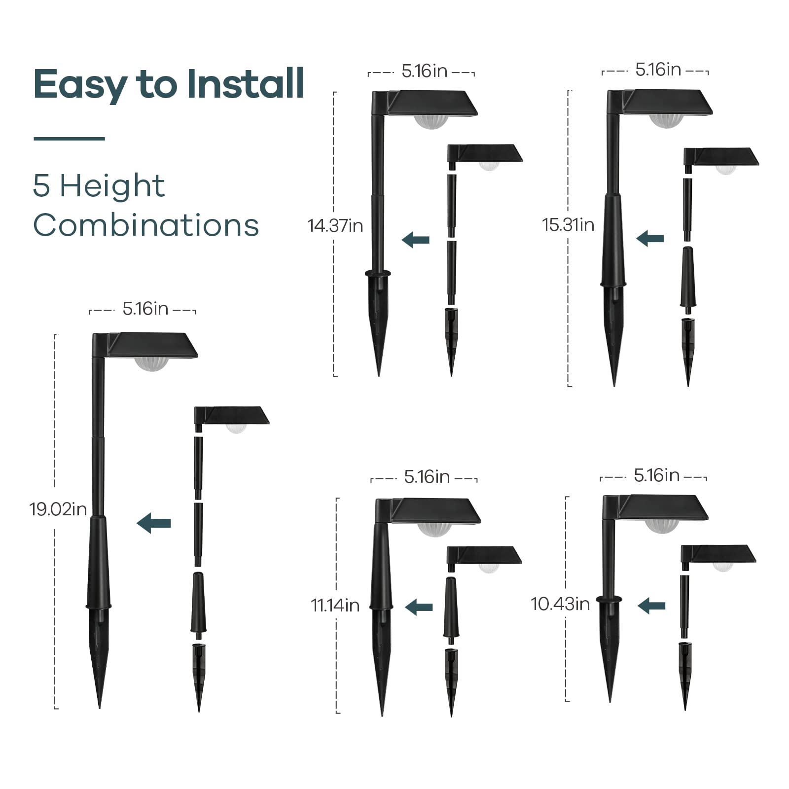 Linkind Solar Pathway Lights, Bright Solar Lights Outdoor IP65 Waterproof, 200lm Bright Solar Path Lights for Garden Walkway Driveway Sidewalk Yard, Warm White, 8 Pack