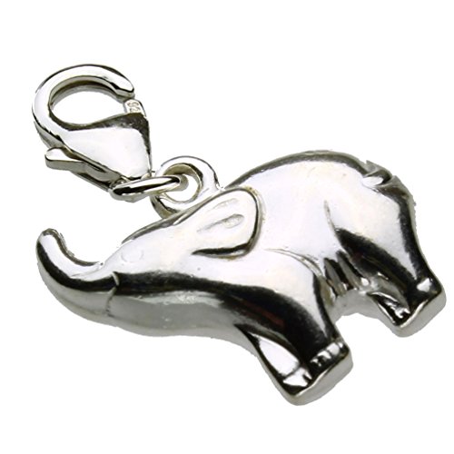 Findings by Joyful Creations Sterling Silver Elephant Lobster Clasp Clip-On Dangle Charm