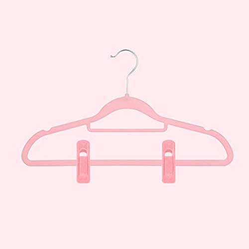 Trgowaul Blush Pink Velvet Hangers Clips, Pants Hangers Velvet Clips, Strong Finger Clips Perfect for Thin Velvet Hangers (20 Pcs, Blush)