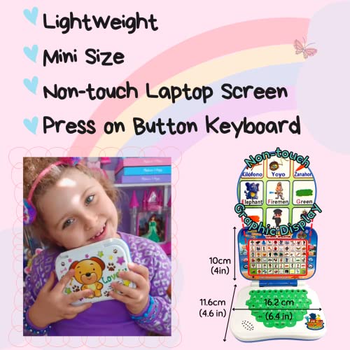 ZeenKind Bilingual Spanish English Learning Small Laptop Toy for Kids, Toddlers, Boys and Girls | Computer for Aphabet ABC, Numbers, Words, Spelling, Maths, Music