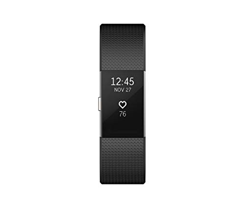 Fitbit Charge 2 Heart Rate + Fitness Wristband, Black, Large (International Version)