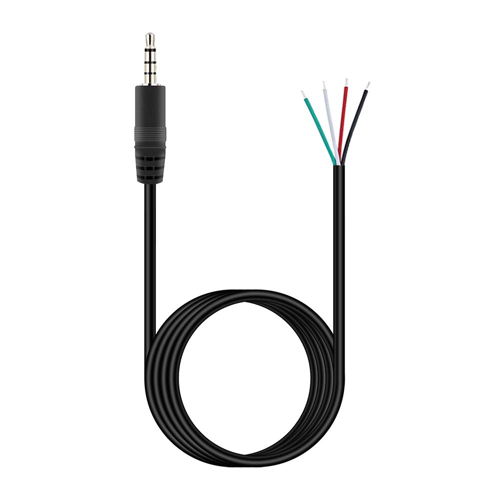 Fancasee 6 ft Replacement 3.5mm Male Plug to Bare Wire Open End TRRS 4 Pole Stereo 1/8" 3.5mm Plug Jack Connector Audio Cable for Headphone Headset Earphone Microphone Cable Repair