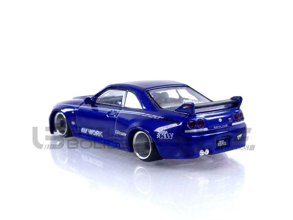 True Scale Miniatures Model Car Compatible with Nissan Skyline GT-R (R33) Kaido Works V2 Blue Limited Edition 1/64 Diecast Model Car Kaido House KHMG089
