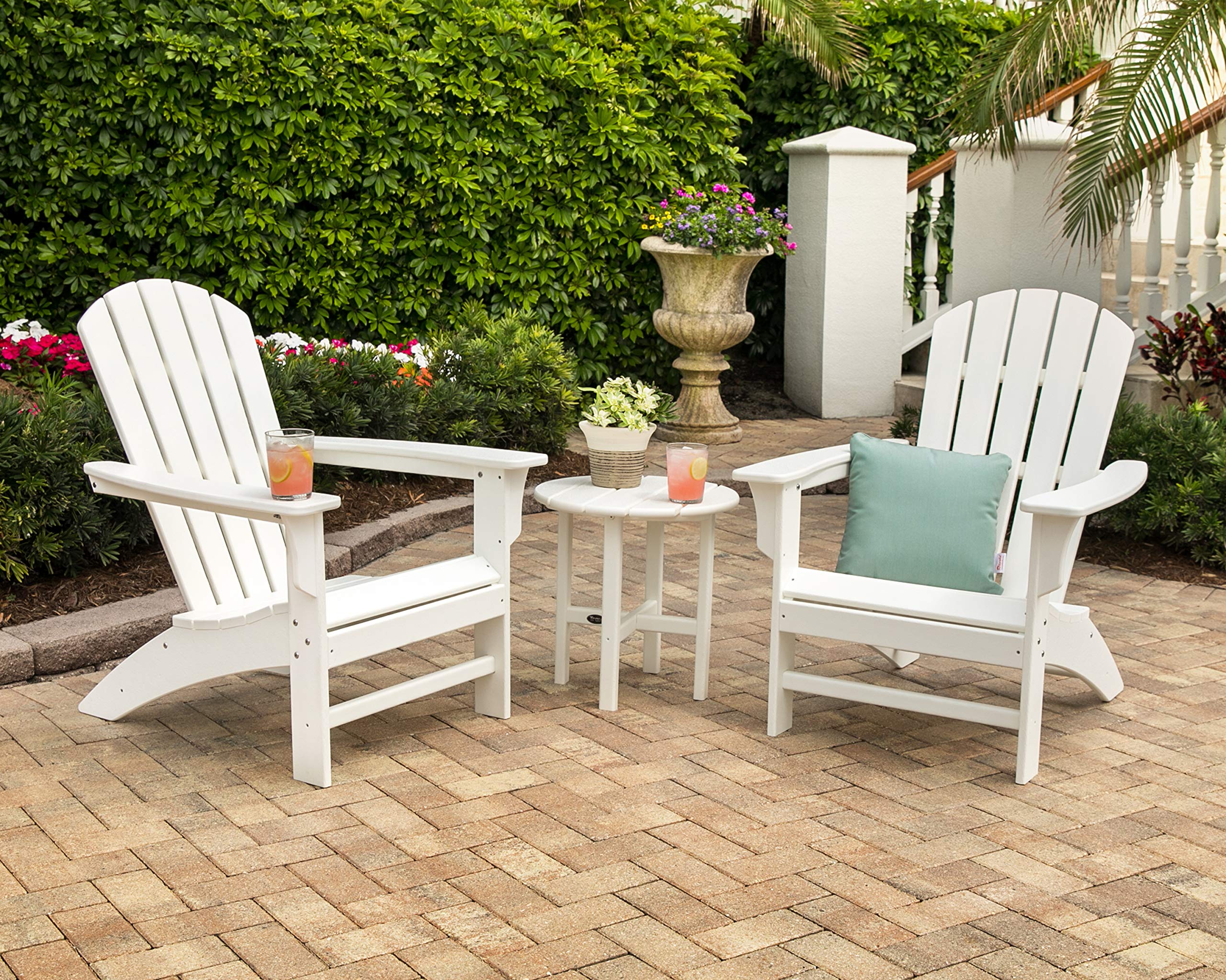 Trex Outdoor Furniture Yacht Club 3-Piece Adirondack Chair Set with Side Table