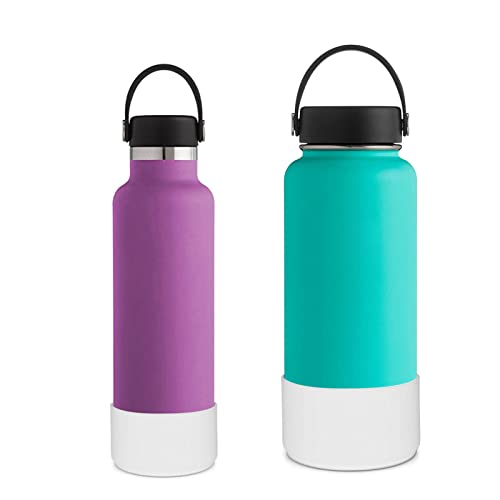 Flaskars Protective Silicone Boot for 12oz - 40 oz Hydroflask Water Bottles Anti-Slip Bottom Sleeve Cover Bumper (Fits 12-24 OZ, Black)