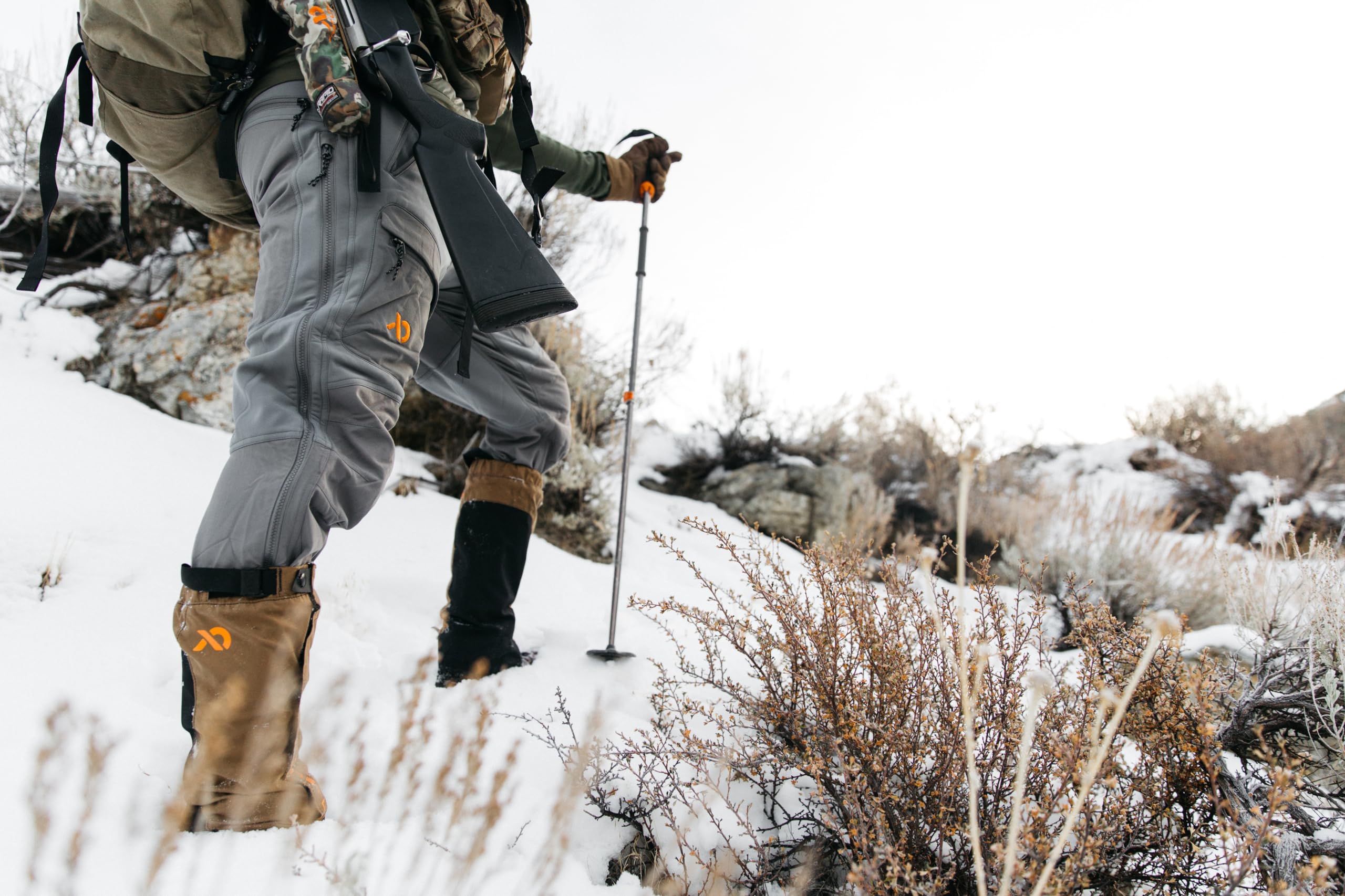 First Lite Brambler Hunting Boot Gaiter - Durable Waterproof Hunting Gaiters - Dry Earth - Large
